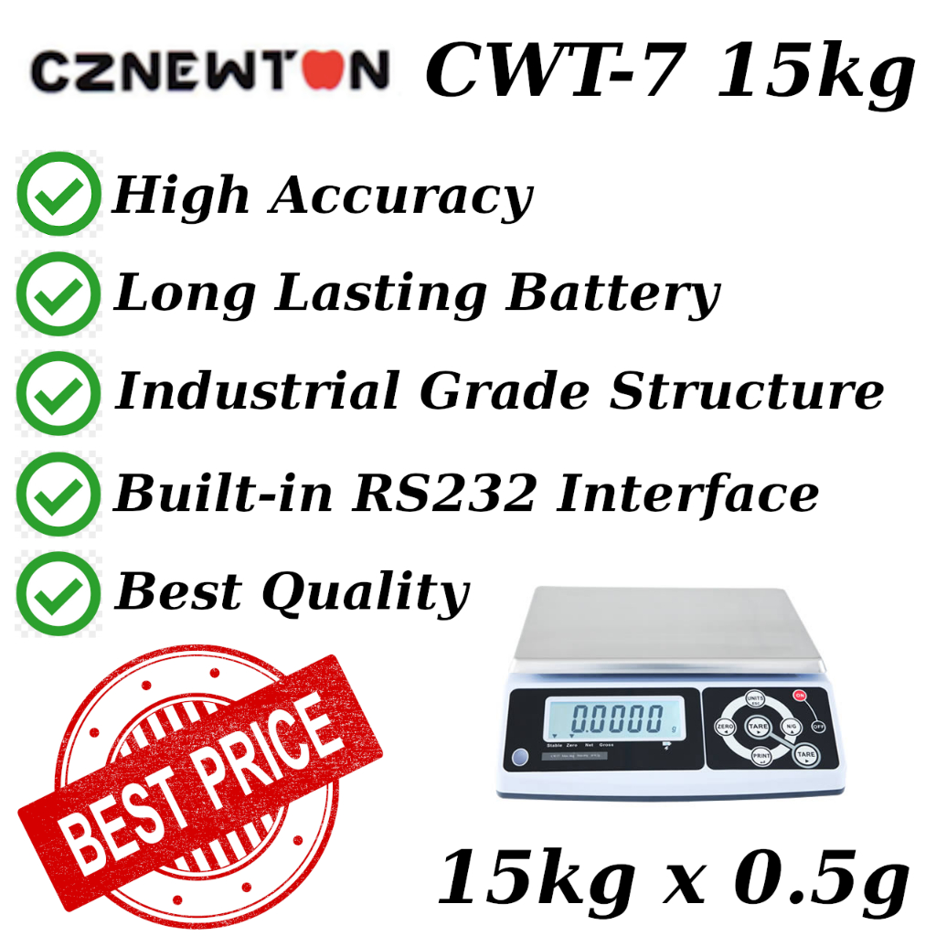 [READY STOCK] 3/6/15/30KG CZNEWTON CWT-7 DIGITAL WEIGHING SCALE TABLE ...