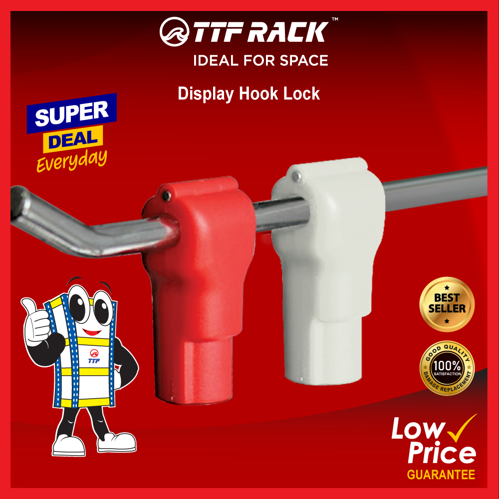 TTF Rack™️ (DHL) Display Hook Lock 5mm/6mm Gondola Shelving Fixtures ...
