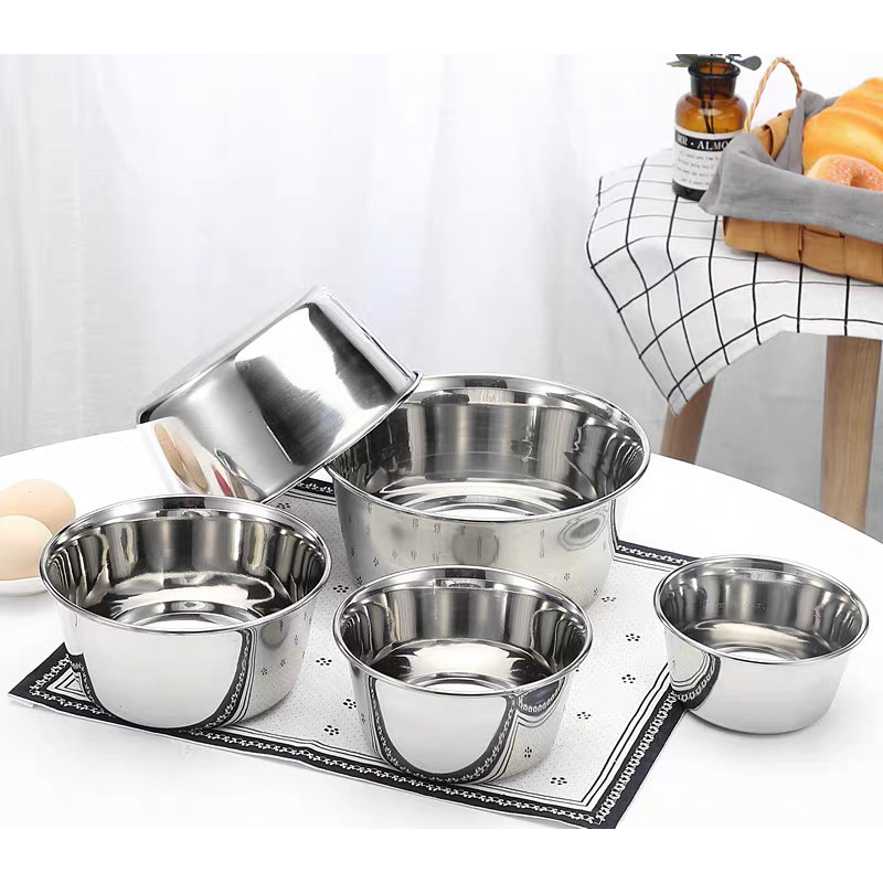 Stainless Steel Mixing Bowl Bakeware Flour Basin Salad Bowl Steamer ...