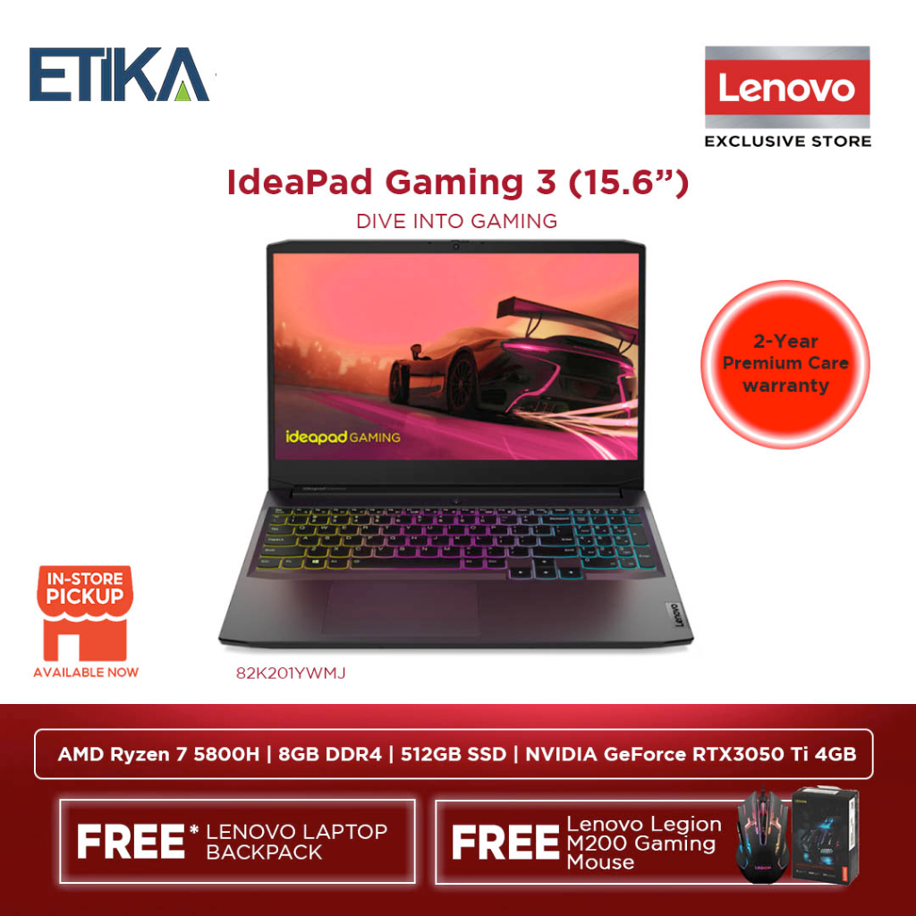 Lenovo IP G3 82K201YWMJ Laptop | AMD Ryzen 7 5800H, 8GB, 512GB, RTX ...