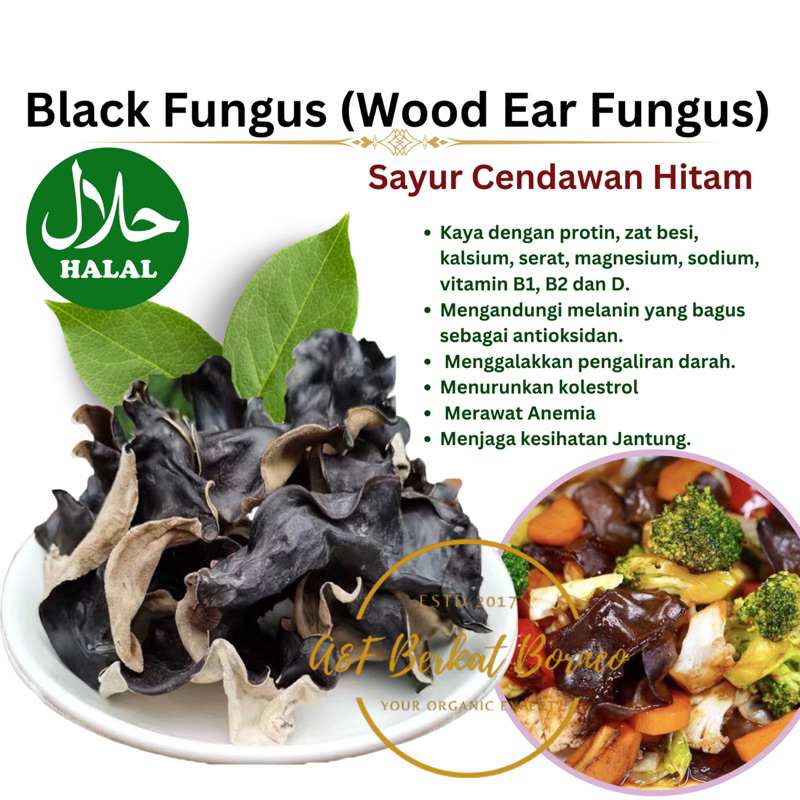 Black Fungus Halal/Sayur Cendawan Hitam Kering/Muslim Seller💯 | Shopee ...