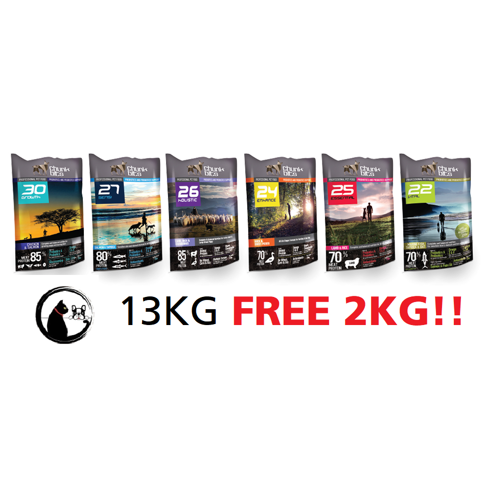 CHUNKBITS DOG FOOD 13KG FREE 2KG(15KG) | Shopee Malaysia
