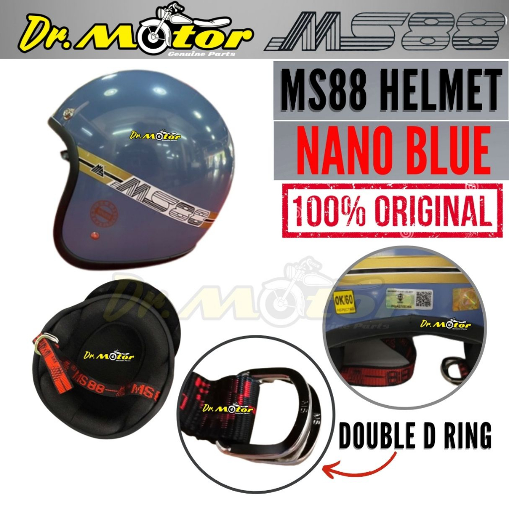 MS 88 MS88 Black Yellow Pink Nano Blue Grey Helmet Double D-Ring ...