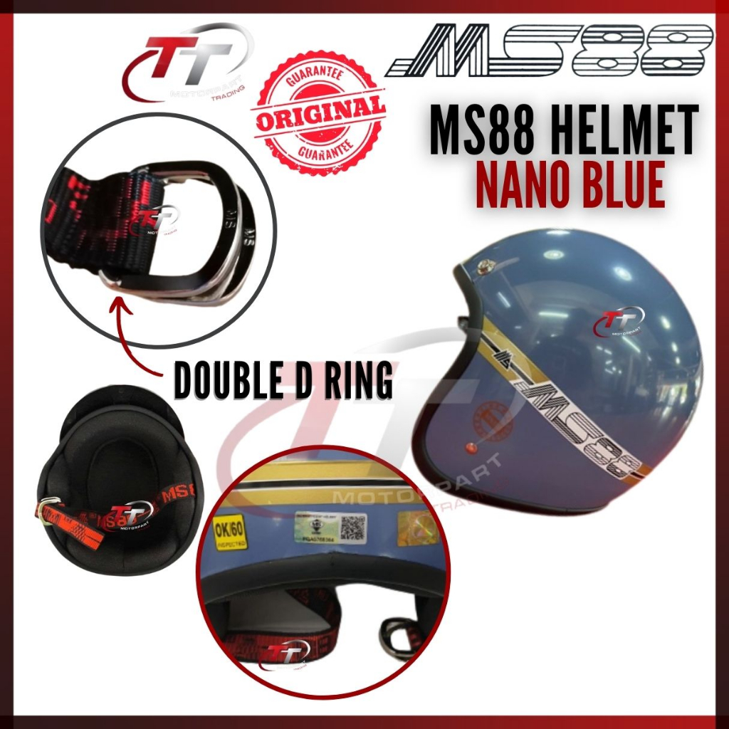 MS88 MS 88 White Black Yellow Red Nano Blue Grey Helmet Double D-Ring ...