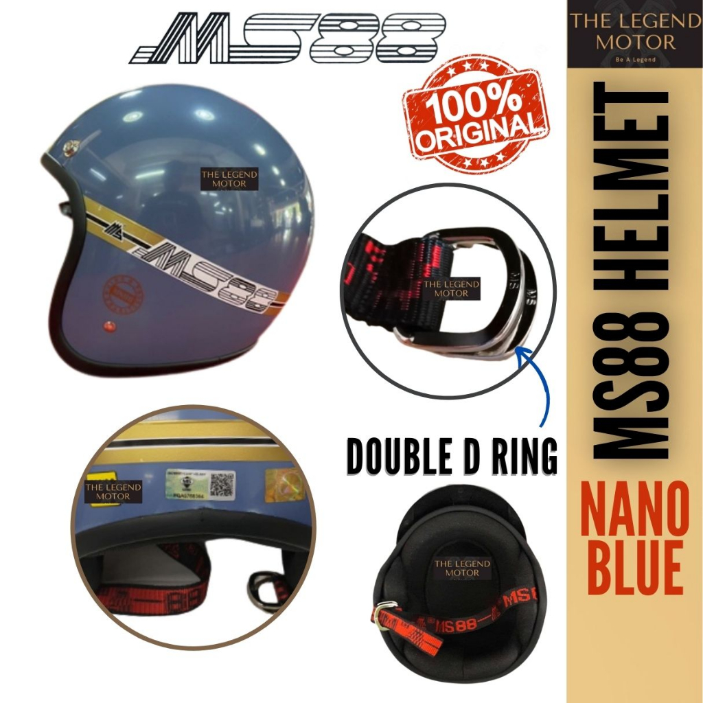 MS88 MS 88 White Black Yellow Pink Nano Blue Grey Helmet Double D-Ring ...