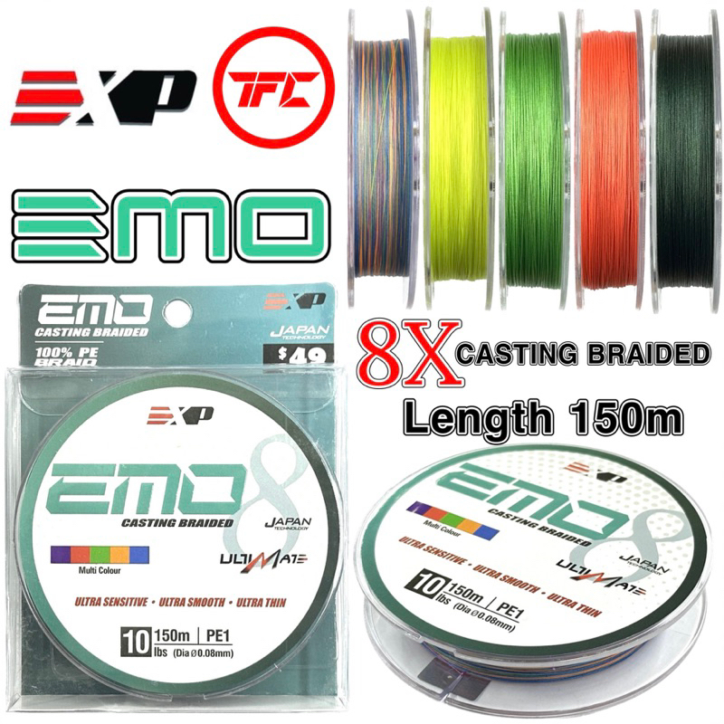 EXP EMO 8X Casting Braided Line 150m Braid PE | Shopee Malaysia