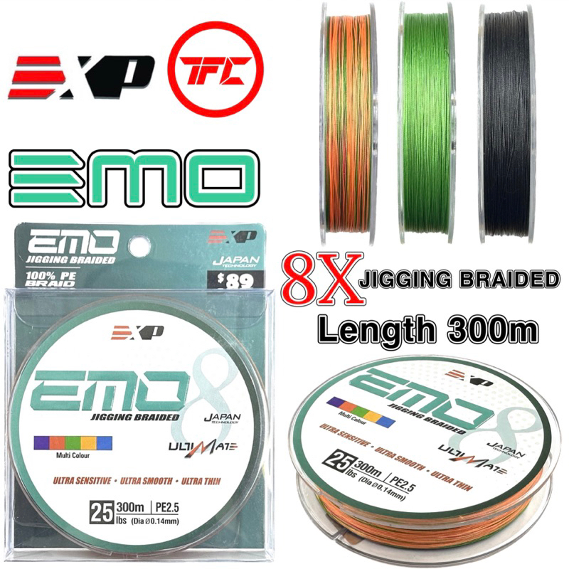 EXP EMO 8X Jigging Braided Line 300M Braid PE | Shopee Malaysia