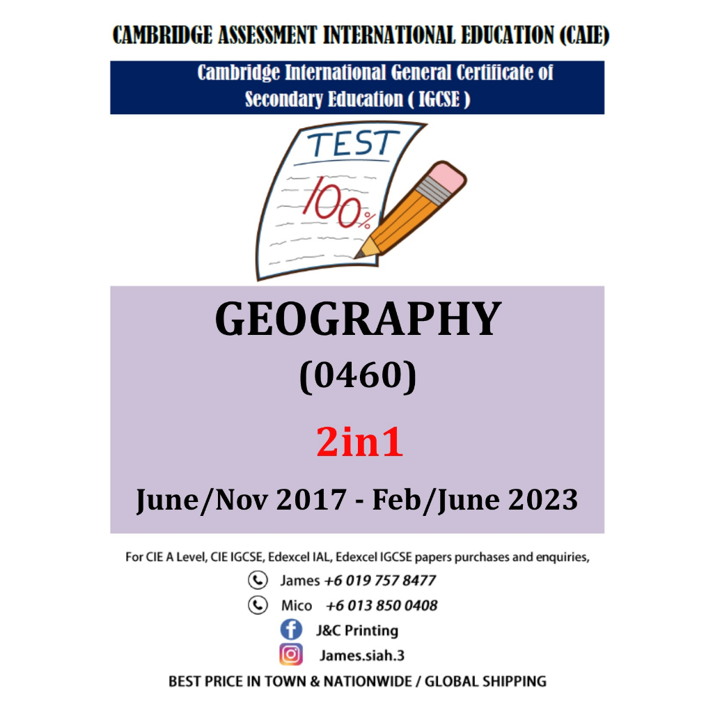 Cambridge Igcse Past Year Paper Geography 0460 Paper 1,2,4 (2IN1 ...