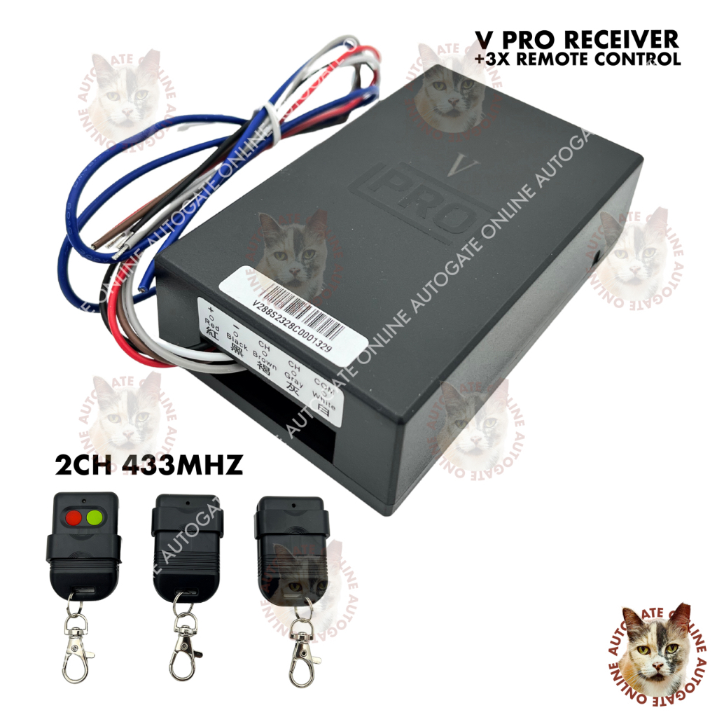 V PRO REMOTE CONTROL 2CH 433MHz ( RECEIVER/REMOTE CONTROL) AUTOGATE ...