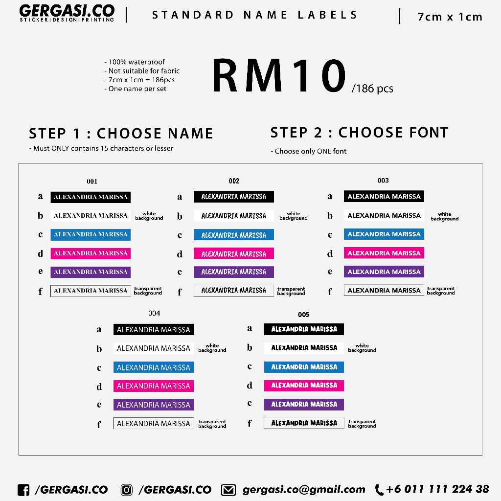 RM10!! STICKER LABEL NAMA | Shopee Malaysia