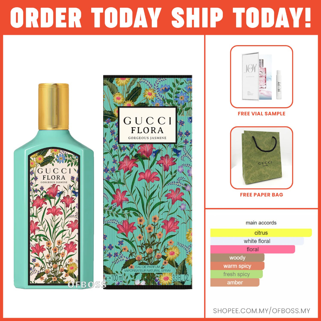GUCCI FLORA GORGEOUS JASMINE LIMITED EDITION 100ML EAU DE PARFUM EDP ...