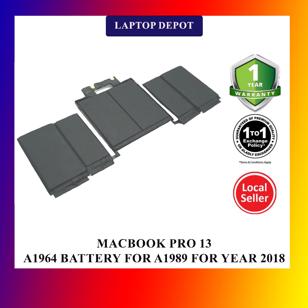 MacBok Pro 13" A1964 Battery for A1989 (Year 2018) 11.41V 5086mAh 58Wh 020-02497 Original ...