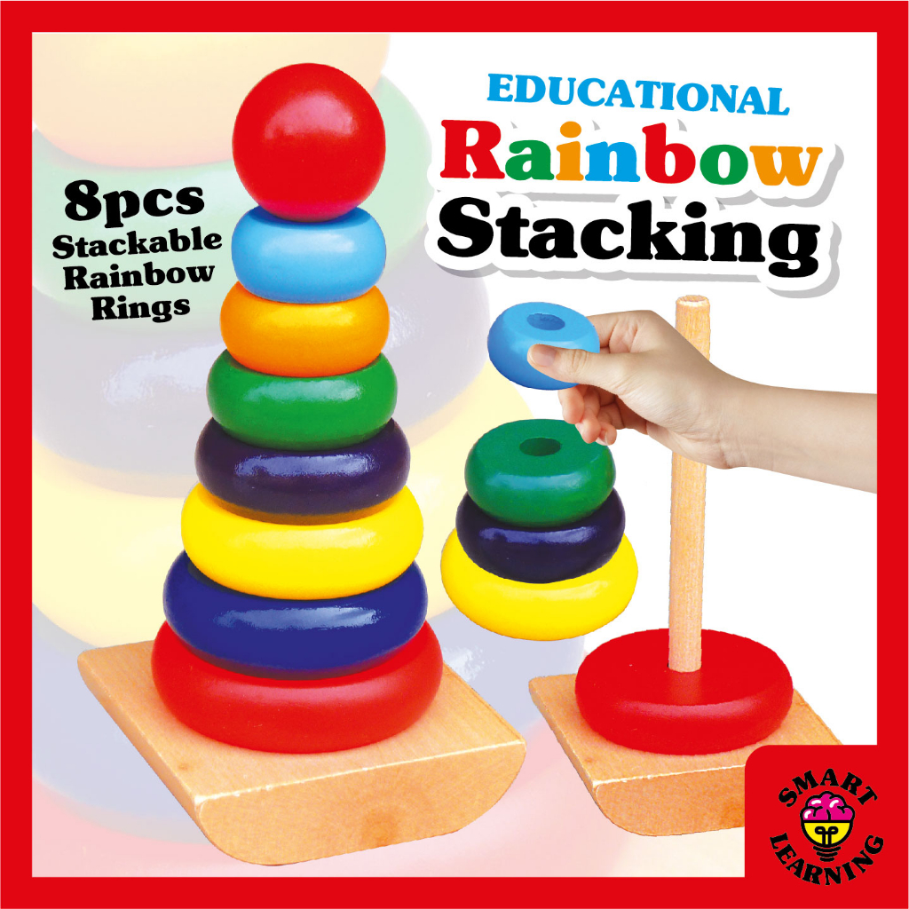 🔥READY STOCK🔥 KIDS EDUCATIONAL RAINBOW STACKING GAME STACKING BLOCK ...