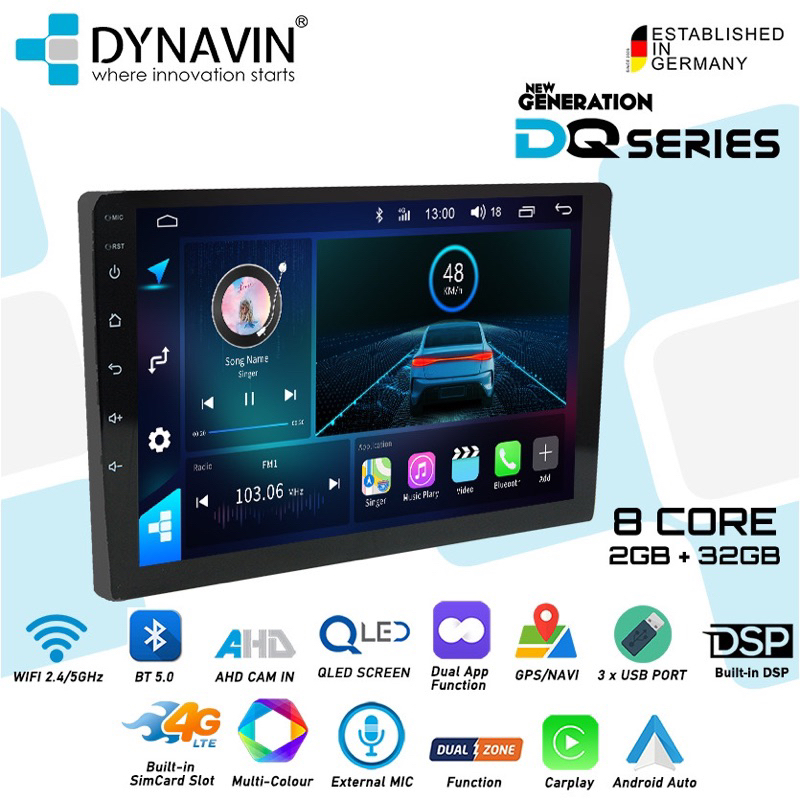 DYNAVIN NEW MODEL DQ SERIES QLED ANDROID PLAYER 8 CORE PROCESSOR (FOC ...
