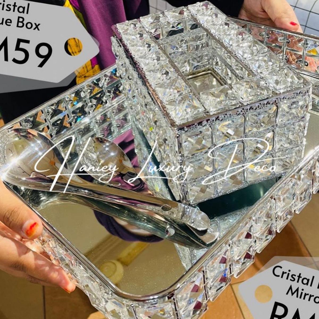 Luxury Crystal Tissue Box/ Paper Towel Crystal Storage Box/ Cristal Container (Bekas Kristal ...