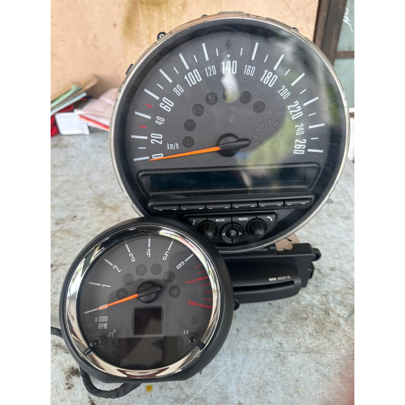 mini cooper s r55 r56 lci jcw gp2 speedometer speed meter rpm kmh radio ...