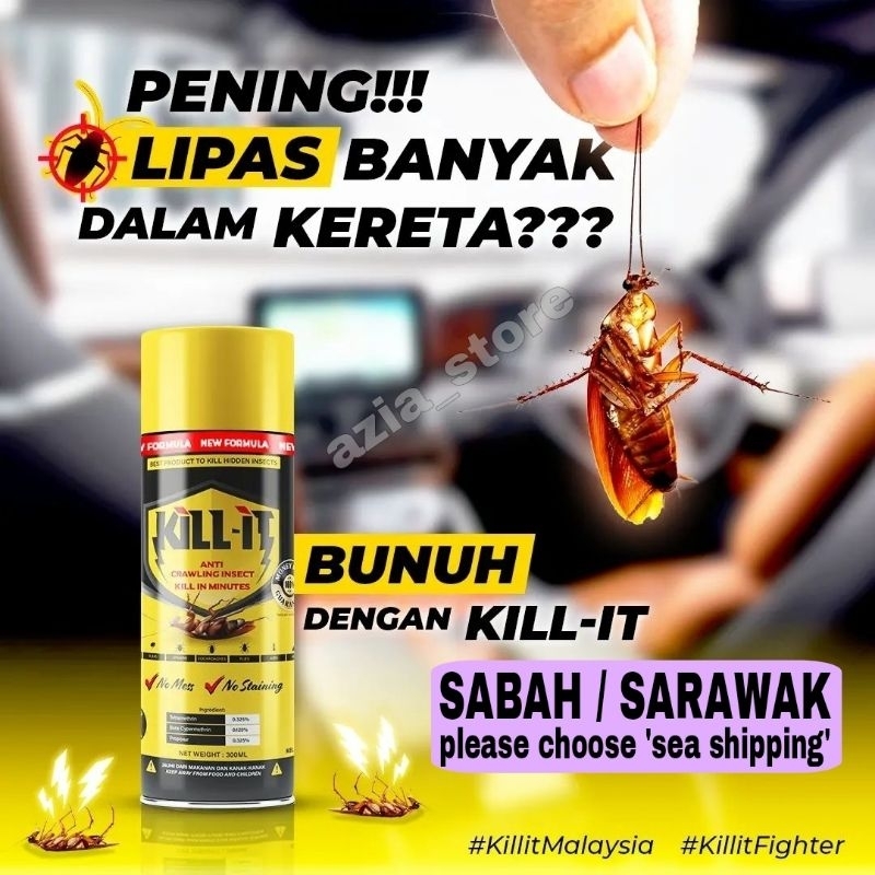READY STOCK ! PEST CONTROL KILL IT LIPAS SEMUT KERETA SPRAY LIPAS ...