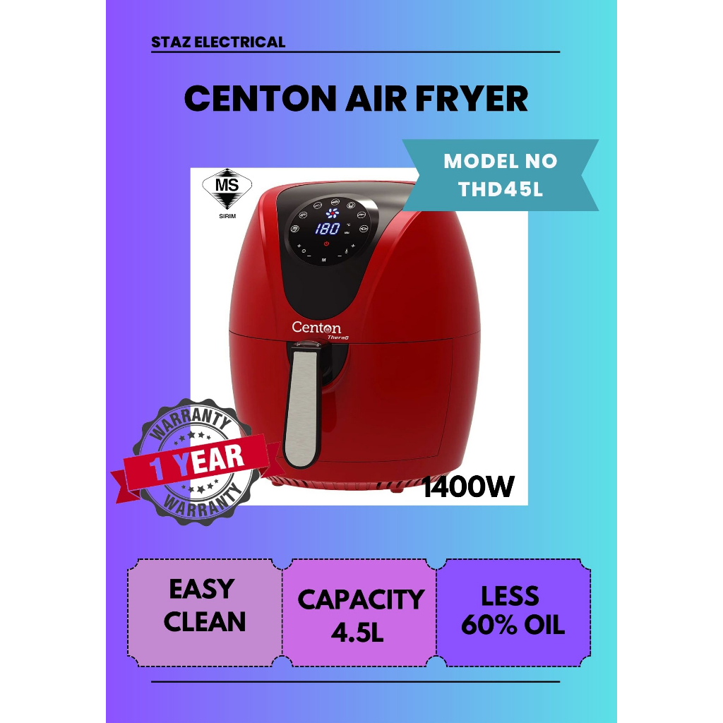Centon Air Fryer (THD45L) | Shopee Malaysia