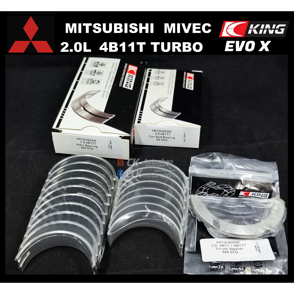 KING Bearing MITSUBISHI 2.0L 4B11T Turbo Mivec Lancer Evo X / Evo 10 ...
