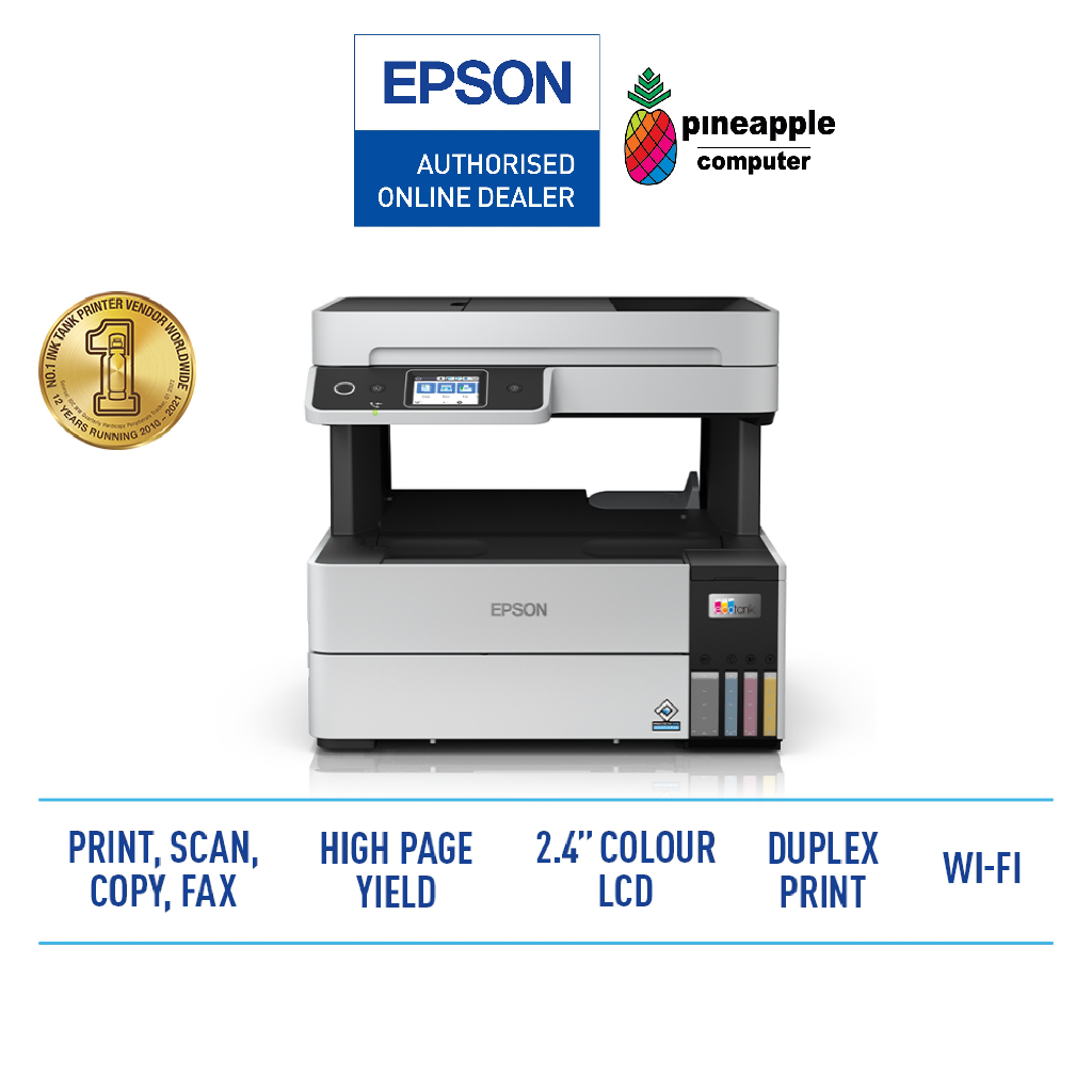 EPSON Ecotank All-In-One Inktank A4 Printer Print/Scan/Copy/Fax L6490 ...