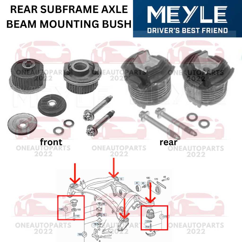 MEYLE GERMANY REAR SUBFRAME AXLE BEAM MOUNTING BUSH MERCEDES BENZ W203 ...