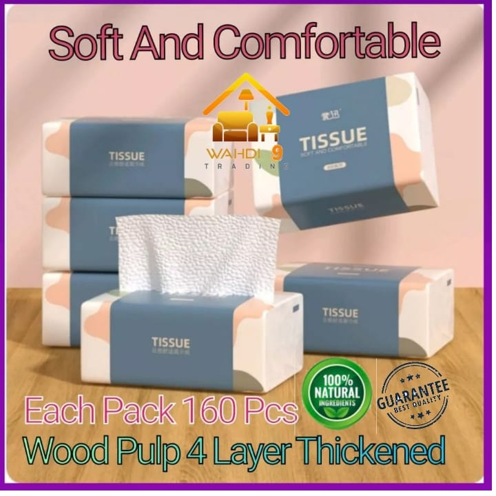 Tisu Per Pack 160 pcs/ 40 Pulls Natural Skin Tissue Disposable Facial ...