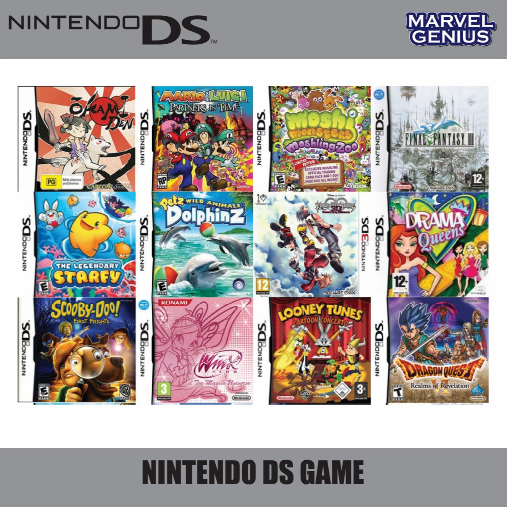 NINTENDO DS ORIGINAL GAME-POKEMON/MARIO/HORSE LIFE/JAKE/FLASH/BIG BRAIN ...