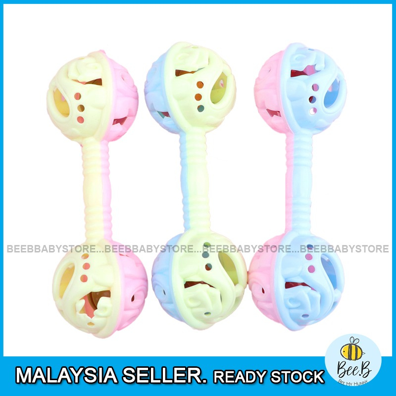 Double Headed Hand Rattle Appease Hand Grasp Toy Baby Rattle Toy Rattle ...