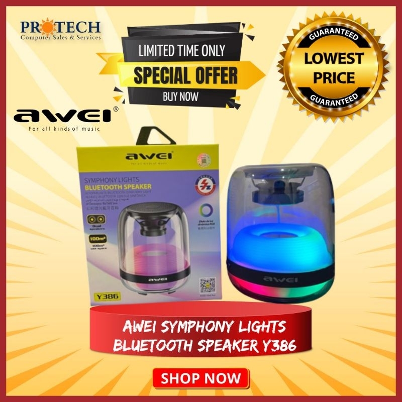 Awei Y386 8W Tws Portable Bluetooth Dual Speaker 9D Surround Stereo (Original) | Shopee Malaysia