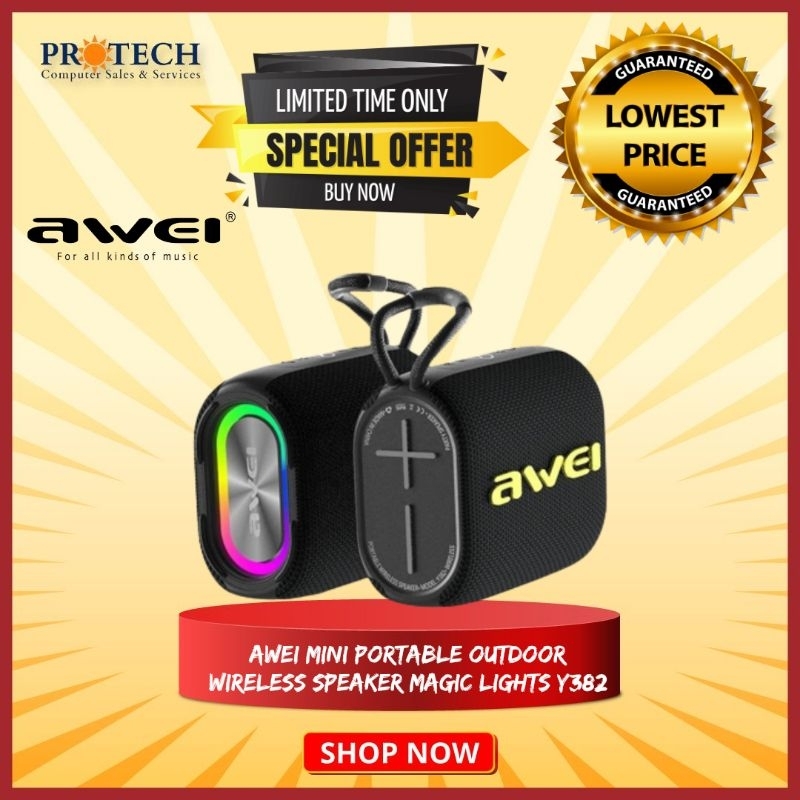 Awei Y382 Mini Portable Tws Hifi Bluetooth Outdoor Wireless Speaker (Original) | Shopee Malaysia