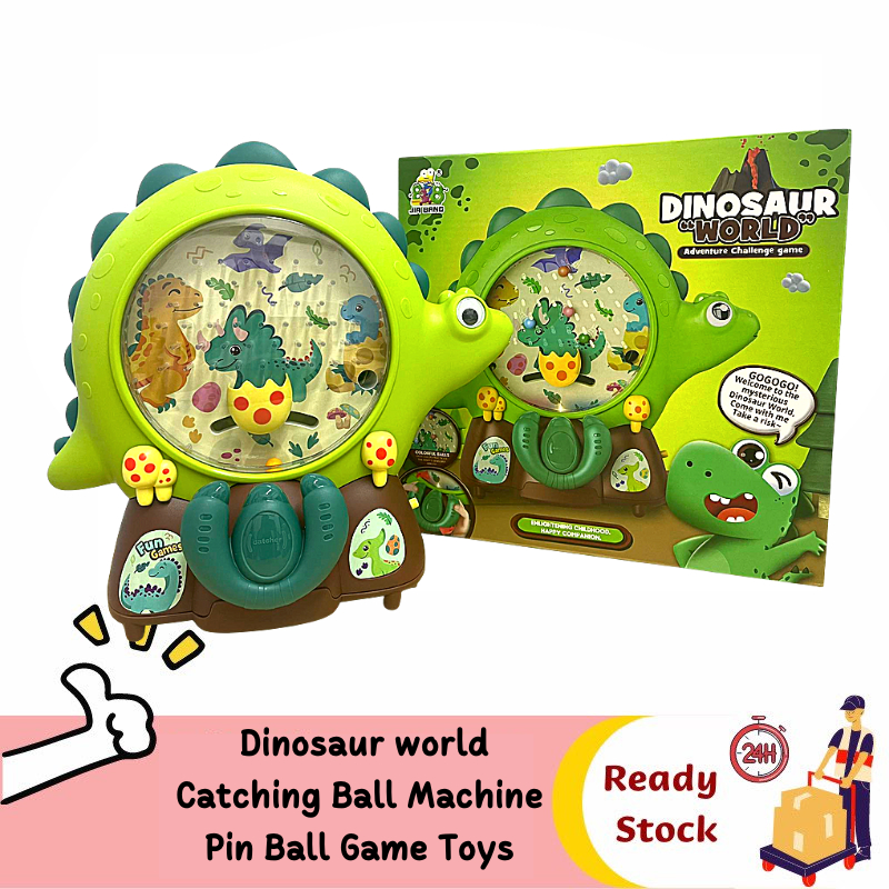 Dinosaur World Kids Pin ball Catch Ball Game Machine with Music and ...