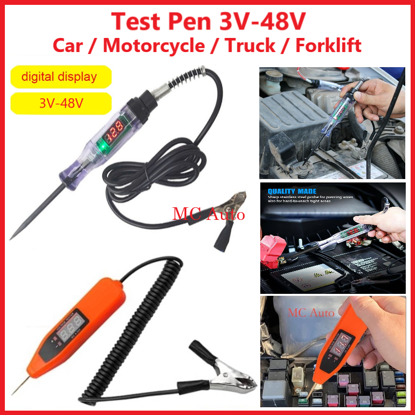 5V-48V Car Test Pen Digital LCD With LED Electric Voltage Test Light ...