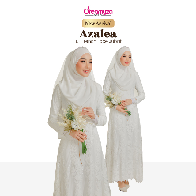 Azalea Brides Full Lace Jubah Dress Akad Nikah Tunang in Off White ...