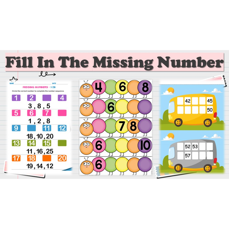 [PRE139] 45 pages Fill In The Missing Number Worksheet for Pre-school ...