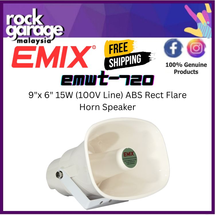 EMIX EMWT-720 15W ABS Rect Flare Horn Speaker ( EMWT 720 / EMWT720 ...