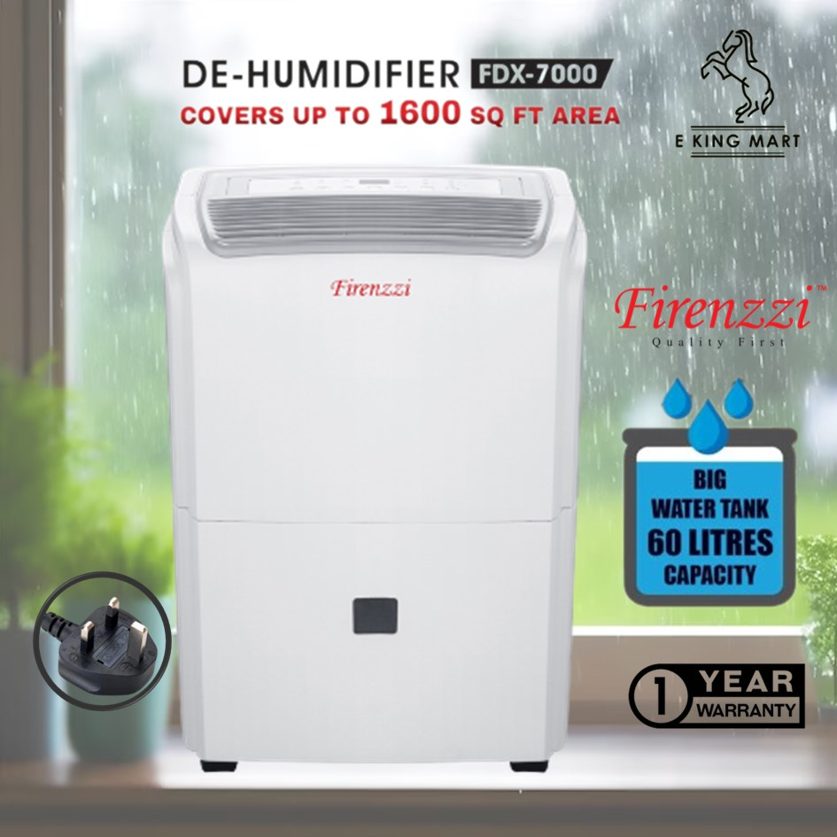 Firenzzi 60L De-Humidifier FDX-7000 Coverage 1600 Sqf Can As Clothes ...