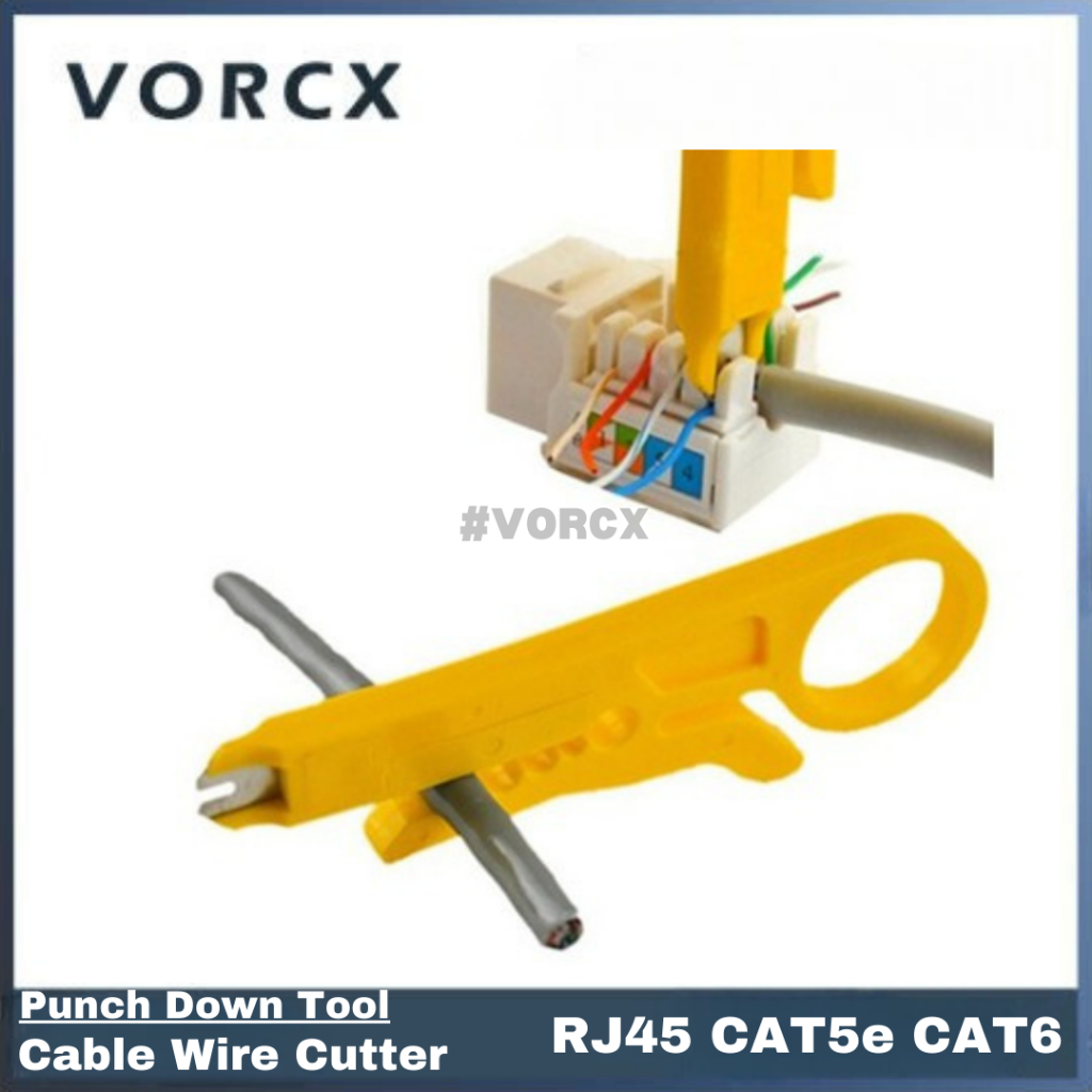 YPD1 RJ45 CAT5e CAT6 Punch Down Tool Network UTP LAN Cable Wire Cutter Stripper Tool | Shopee ...