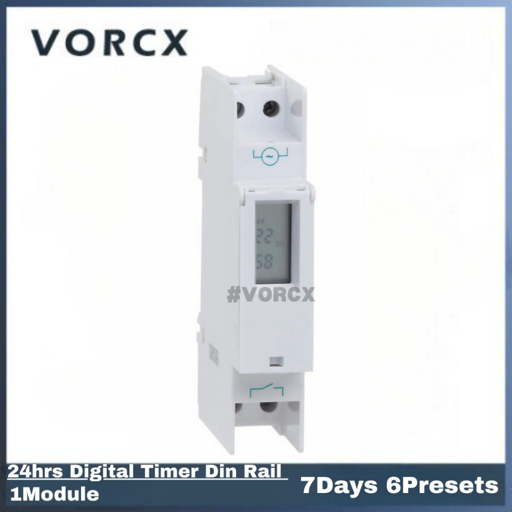 Crompton CCD24 1Module 24hrs Digital Timer Din Rail (7Days 6Presets ...