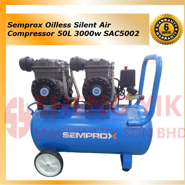 Shengyik Semprox Oiless Oilless Silent Type Air Compressor 50L SAC5002 ...
