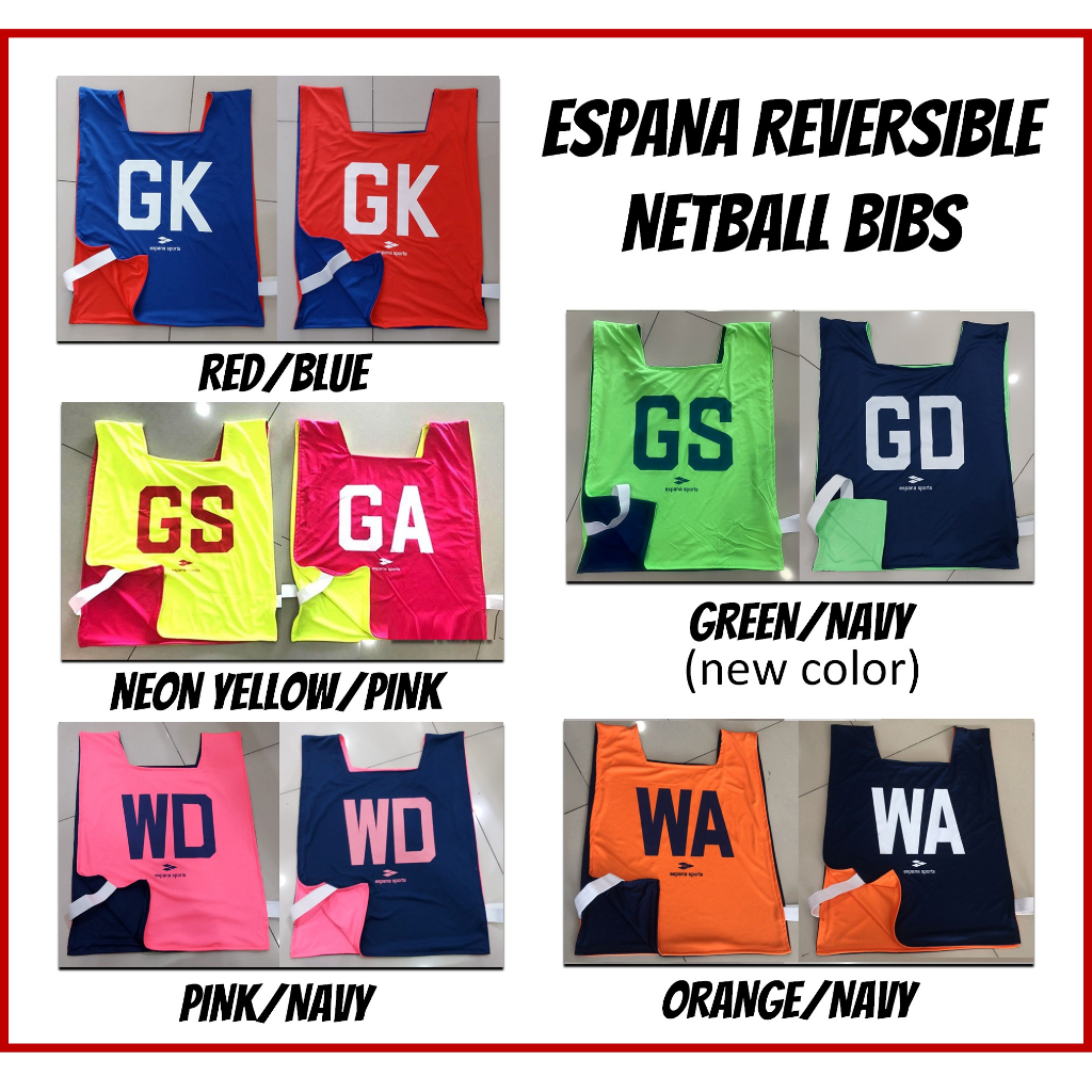 ESPANA NETBALL REVERSIBLE BIBS / BIBS BOLA JARING | 2 SIDE COLOR ...