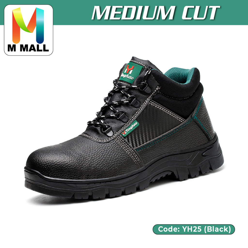 SAFETY SHOES Medium-Low Cut Anti-smashing Work Steel Toe Cap - YH25 / YH05 (BLACK)/ G101 (BLACK ...