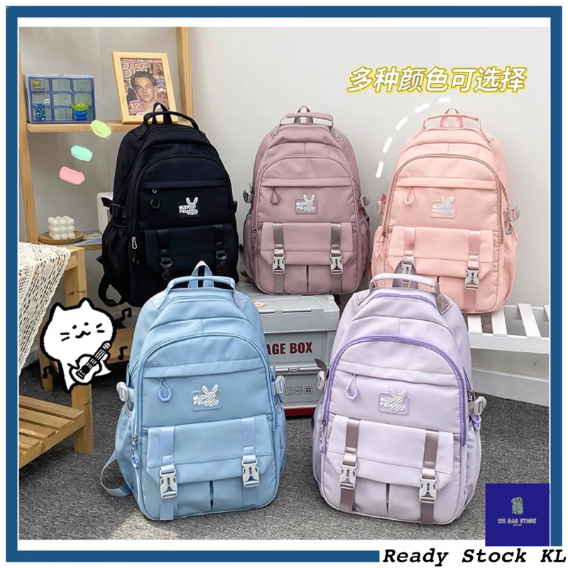 Korean Style Backpack School Bag Beg Sekolah Casual Bag Beg Sekolah ...