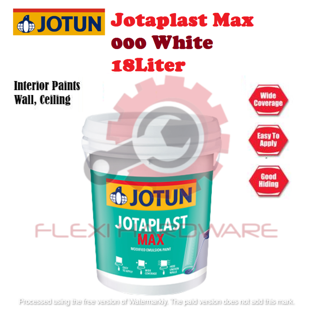 18L JOTUN JOTAPLAST MAX WHITE INTERIOR ACRYLIC EMULSION PAINT GOOD ...