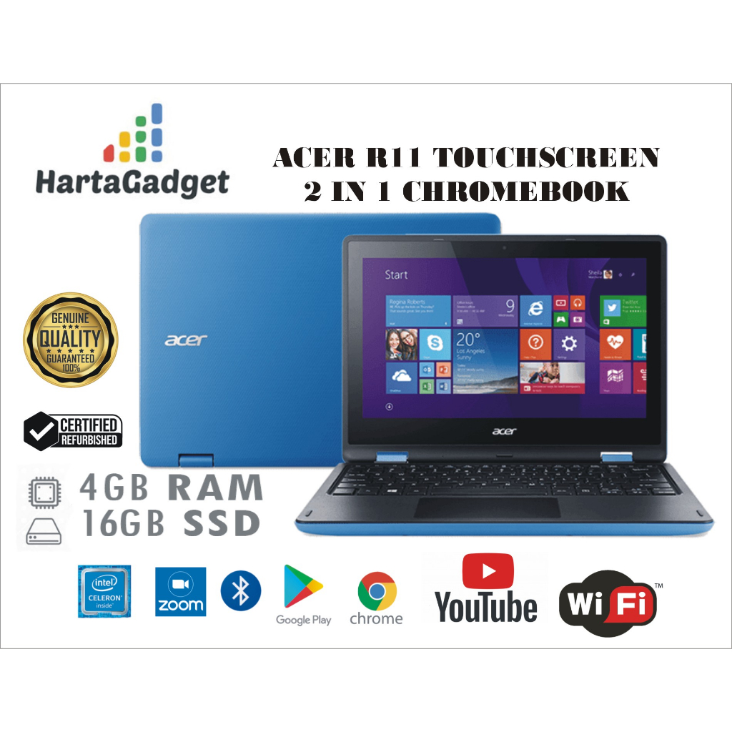ACER R11 Touchscreen 2in1 Chromebook | 4GB RAM [REFURBISHED] | Shopee Malaysia