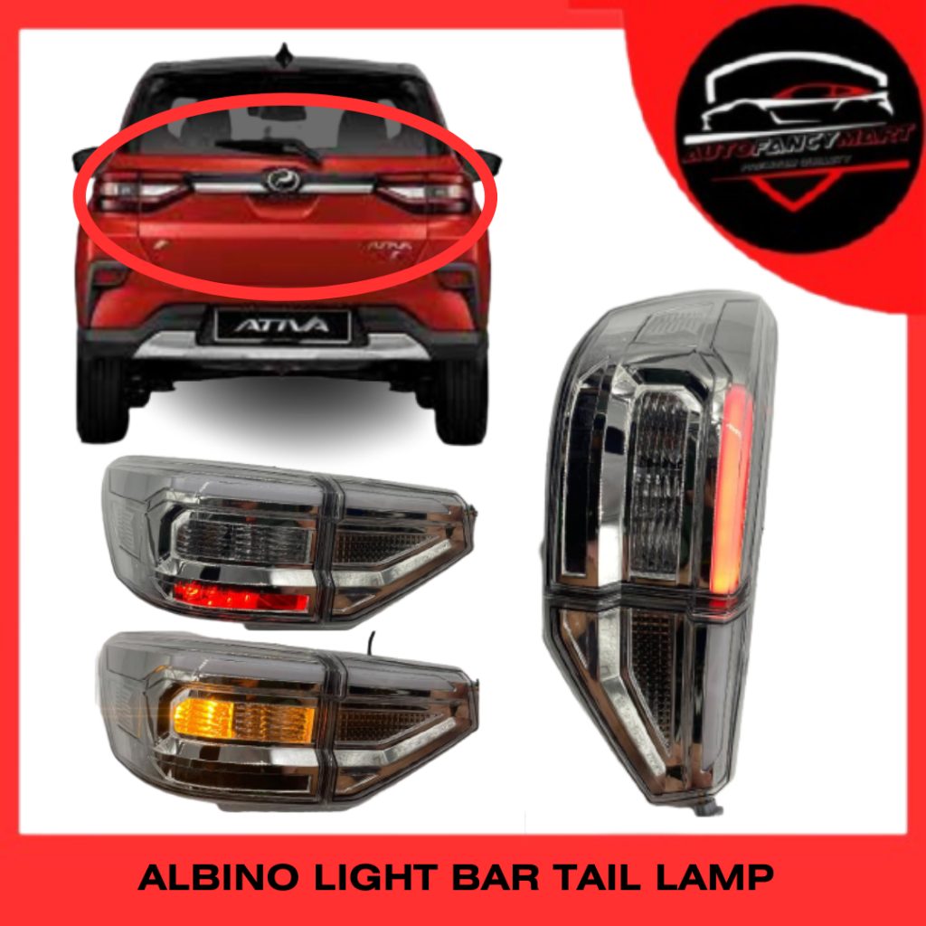PERODUA ATIVA 2021 2022 2023 LIGHT BAR TAIL LAMP ALBINO SMOKE 1 SET ...