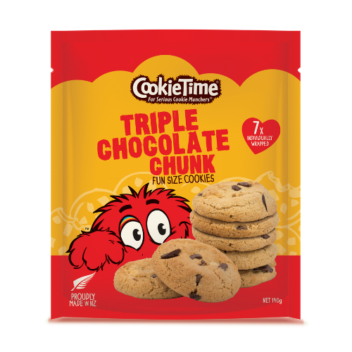 COOKIE TIME Triple Chocolate Chunk Fun Size Cookies Multipacks 7 X 20G ...