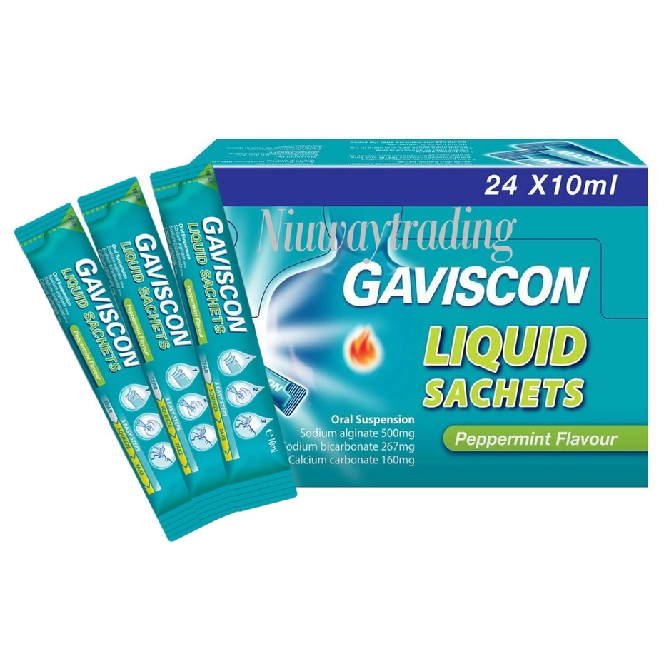 Gaviscon Peppermint Liquid Sachets 10ml (24's/Box) EXP:06/2026 | Shopee ...