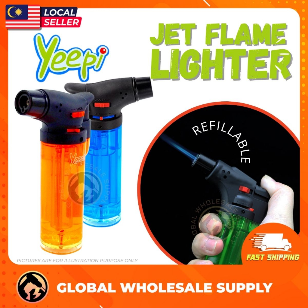 1PC YEEPI Jet Flame Windproof Lighter Refillable Gas Lighter Random ...