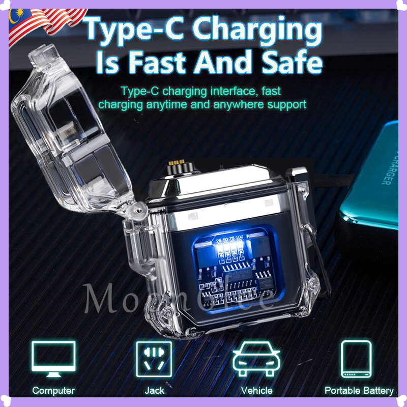 Double Arc Transparent Shell Lighter Electronic Pulse Lebih Ringan ...