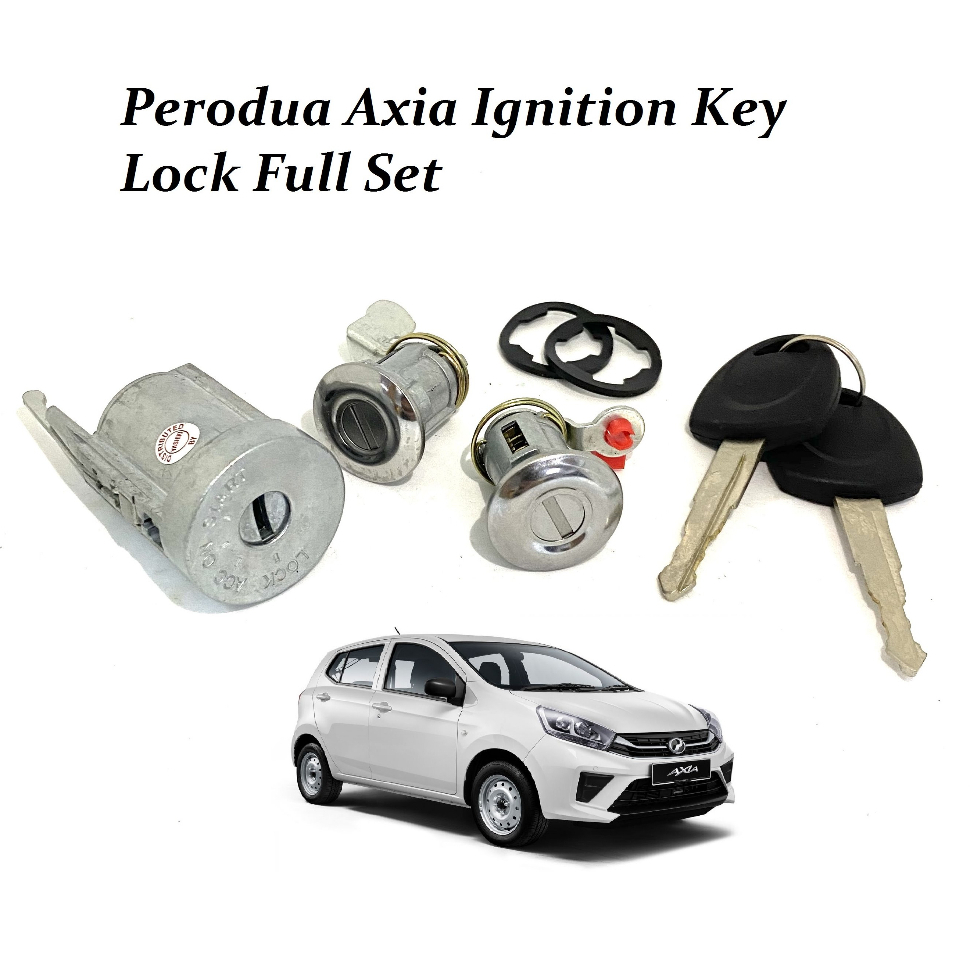 Perodua Axia Ignition Key Lock Starter Key Door Key Set Kunci Start ...